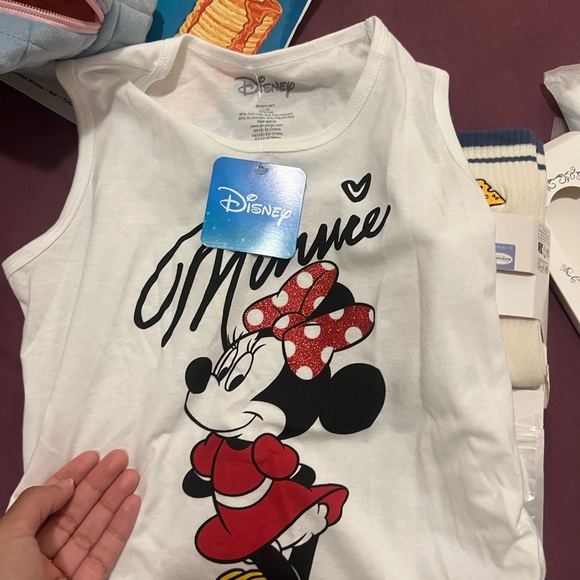 Disney | Tops | Disney Minnie Mouse White Tank Top Kids Large Women S ...